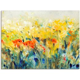Artland Leinwandbild &raquo;Schwingende Blumen II&laquo; Blumenwiese 1 Stk. tlg. auf Holzrahmen gespannt gelb Leinwand B/H/T: 60cm x 45cm, Leinwandbild Blumenwiese 