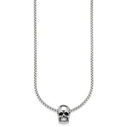 Bruno Banani Herren Kette mit Anh&auml;nger &raquo;Schmuck Geschenk Halskette Scull Totenkopf Venezianerkette&laquo; silber Edelstahl, L: 55 B: 3mm