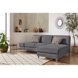 Sit & More sit&more Ecksofa &raquo;Clio L-Form&laquo; optional Schlaffunktion oder Vorziehsitz und Bettkasten, Federkern grau B/H/T: 246cm x 89cm x 165cm, Luxus-Microfaser 