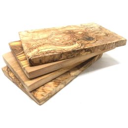 Olivenholz-erleben Fr&uuml;hst&uuml;cksbrett &raquo;eckig aus hochwertigem naturbelassenem Olivenholz&laquo; Mediterraner Look, einzigartige Maserung, je Gr. 25x15 cm braun
