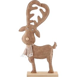 Creativ home Dekoobjekt &raquo;Hirschfigur&laquo; mit Strick-Schal-Applikation B/H/T: 25cm x 49cm x 7cm