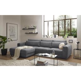 ED EXCITING DESIGN Ecksofa &raquo;Barura L-Form&laquo; mit 3 Nierenkissen grau 92% Polyester, 8% Nylon B/H/T: 333cm x 90cm x 194cm, Cord, Recamiere 