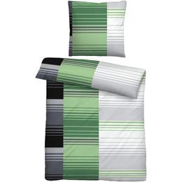 Bettw&auml;sche &raquo;260994&laquo; 2 Seersucker, b&uuml;gelfrei, pflegeleicht, Rei&szlig;verschluss, ganzj&auml;hrig Microfaser, Obermaterial: 100% Polyester B/L: 135cm x 200cm, 1 