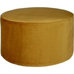 Woood Hocker &raquo;Sara&laquo; runde Form, vielseitig Einsetzbar, H 36 cm x &Oslash; 60 cm gelb 100% Polyester B/H/T: 60cm x 36cm x 60cm, Samt