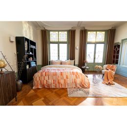 Kayori Bettw&auml;sche &raquo;Seki&laquo; 2 Stk. Hergestellt aus GOTS-zertifizierter Bio-Baumwolle orange Mako-Satin, Obermaterial: 100% Baumwolle B/L: 155cm x 220cm, 