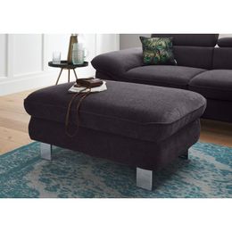 COTTA Hocker &raquo;Driver&laquo; mit edlen Metallf&uuml;&szlig;en grau Struktur (100% Polyester);Chenille (90% Polyester, 10% Polyamid) B/H/T: 101cm x 46cm x 65cm, Chenille