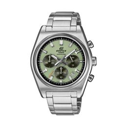 CASIO EDIFICE Herren CASIO EDIFICE Chronograph Quarzuhr, Armbanduhr, Herrenuhr, Edelstahlarmband, analog, Tag gr&uuml;n Einheitsgr&ouml;&szlig;e