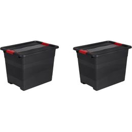 keeeper Transportbeh&auml;lter &raquo;eckhart&laquo; 29,5 cm breit 30 cm hoch 39,5 cm lang Set, 2 Stk. tlg. je 24 Liter, mit Deckel, Schiebeverschluss, extra stabil 