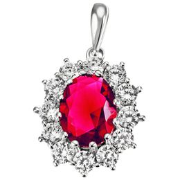Firetti Damen Kettenanh&auml;nger &raquo;Schmuck Geschenk Silber 925 Halsschmuck Anh&auml;nger Lady D Diana Royal&laquo; mit Glasstein, Zirkonia (synth.) pink Silber 925 (