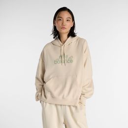 New Balance Sweatshirt 'Flower' Damen Gr&ouml;&szlig;e M cappuccino / gelb / hellgr&uuml;n
