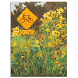 Artland Wandbild &raquo;Bicycle Crossing&laquo; Blumenwiese 1 Stk. tlg. als Alubild, Leinwandbild, Poster, Wandaufkleber in verschied. Gr&ouml;&szlig;en Leinwand B/H/T: 90cm x 120cm