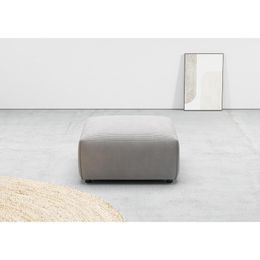 Home Affaire Hocker &raquo;Glimminge auch in Breitcord, Feincord und Easy care-Bezug&laquo; passend zur Serie "Glimminge" grau 12% Polyacryl, 88% Polyester B/H/T: