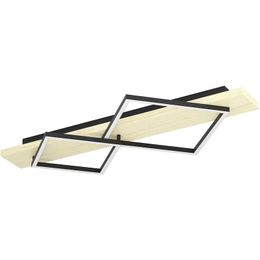 Eglo LED Deckenleuchte &raquo;BOYAL Deckenlampe - Stahl, Holz - LED;LED - 1X13W;1X15W - IP20&laquo; LED-Modul 1 Stk. Warmwei&szlig; Wohzimmerlampe, Esszimmerlampe, Flur