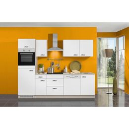 Optifit K&uuml;chenzeile &raquo;Faro&laquo; Breite 270 cm, wahlweise mit E-Ger&auml;ten, mit Arbeitsplatte wei&szlig; B/H/T: 270cm x 60cm, ohne E-Ger&auml;te
