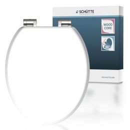 Sch&uuml;tte WC-Sitz &raquo;WHITE&laquo; mit Absenkautomatik und Holzkern, max, Belastung der Klobrille 150 kg wei&szlig; MDF - Mitteldichte Holzfaserplatte Einheitsgr&ouml;&szlig;e