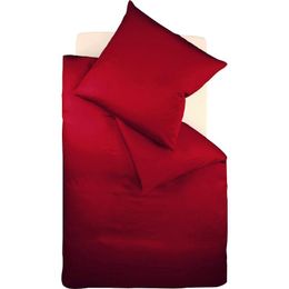 Fleuresse Bettw&auml;sche &raquo;Colours in 135x200, 155x220 oder 200x200 cm&laquo; 2 Stk. Bettw&auml;sche aus 100% Baumwolle, uni, mit Rei&szlig;verschluss rot Interlock-Jersey,