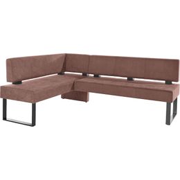 OTTO home Eckbank &raquo;Oliver mit Metallgestell, K&uuml;chenbank&laquo; verschiedene Bez&uuml;ge Cord Esszimmerbank OTTOs Choice braun Holzwerkstoff, Massivholz, 