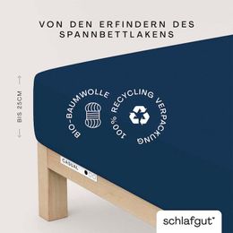 Schlafgut Spannbettlaken &raquo;CASUAL Bettlaken 100% gek&auml;mmte Bio-Baumwolle, 150 g/m&sup2;, Spannbetttuch&laquo; Bettlaken bis 25 cm H&ouml;he, langlebig, weich, Antipilling-