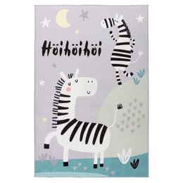 Kayoom Kinderteppich &raquo;Wonder 128&laquo; rechteckig 8 mm H&ouml;he Kurzflor, Vegan, Fu&szlig;bodenheizungsgeeignet, Zebra Polyester B : 115cm 1 Stk., 8mm, L: 160cm