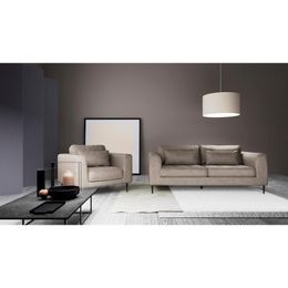 Trendmanufaktur Sessel &raquo;Luzi, Loungesessel, modern mit extra hohen F&uuml;&szlig;en&laquo; Designsessel mit tollem Sitzkomfort, Metallf&uuml;&szlig;e schwarz, Breite 96 cm grau 