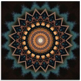 Artland Glasbild &raquo;Mandala kosmisches Bewusstsein&laquo; Muster 1 Stk. tlg. in verschiedenen Gr&ouml;&szlig;en beige B/H/T: 40cm x 40cm, Glasbild Muster quadratisch, 1 Stk.