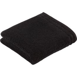 Vossen Badetuch &raquo;Calypso Feeling&laquo; mit schmaler Bord&uuml;re, aus 100% hochwerter Baumwolle, Vegan, einfarbig schwarz Walkfrottee, Obermaterial: 100% Baumwolle B/L