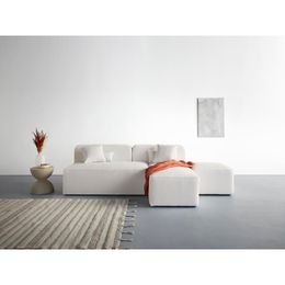 Home Affaire Ecksofa &raquo;Sundstrup L-Form&laquo; Modulserie, individuelle Zusammenstellung beige 93% Polyester, 6% Acryl, 1% Baumwolle B/H/T: 220cm x 76,5cm x 