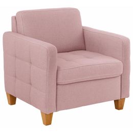 Home Affaire Sessel &raquo;Earl&laquo; rosa Luxus-Microfaser in Lederoptik (100% Polyester);Struktur fein (100% Polyester);Luxus-Microfaser ALTARA NUBUCK (100% 