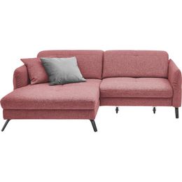 set one by Musterring Ecksofa &raquo;SO 4400 V&laquo; wahlweise mit motorischer Bettfunktion & Kopfverstellung, Fu&szlig; schwarz lila 100% Polyester B/H/T: 259cm x 