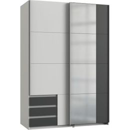 wimex Schwebet&uuml;renschrank &raquo;Emden moderner Kleiderschrank mit Spiegel und Schubladen&laquo; Schlafzimmer Schrank Garderobenschrank mit Schwebet&uuml;ren Topseller wei&szlig; 