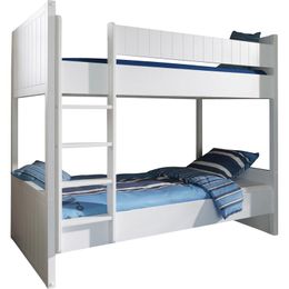 Vipack Etagenbett &raquo;Robin&laquo; Made in Europe, mit gradliniger Optik, inkl. Rolllattenrost, wei&szlig; lackiert wei&szlig; Liegefl&auml;che B/L: 90cm x 200cm Betth&ouml;he: 20cm, kein 