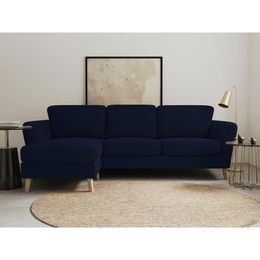 OTTO home Ecksofa &raquo;MARSEILLE (242/152cm),L-Form, Rec. rechts/links&laquo; Massivholzbeine Eiche, Landhausstil, Wellenunterfederung blau 85% Polypropylene, 