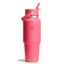 Hydro Flask Trinkflasche &raquo;32 OZ Wide Flex Straw Travel Bottle Cap, 946 ml&laquo; Geeignet f&uuml;r alle Wide Mouth Kappen und Deckel pink Edelstahl 946ml