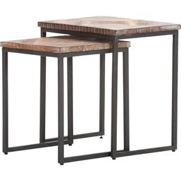 GUTMANN FACTORY Beistelltisch 2 Stk. tlg. braun B/H/T: 51cm x 55cm x 40cm