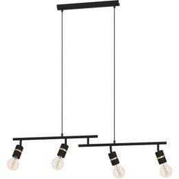 Eglo H&auml;ngeleuchte &raquo;LURONE&laquo; E27 1 Stk. H&auml;ngeleuchte in schwarz und messing aus Stahl - exkl. E27 - 10W schwarz H: 110cm, 1 Stk.