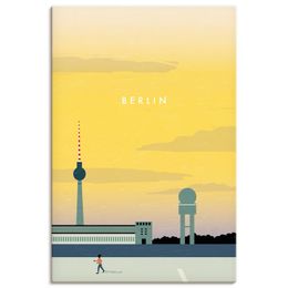 Artland Wandbild &raquo;Berlin&laquo; 1 Stk. tlg. als Alubild, Leinwandbild, Poster, Wandaufkleber in verschied. Gr&ouml;&szlig;en gelb B/H/T: 20cm x 30cm, Leinwandbilder Hochformat