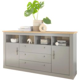 Home Affaire Sideboard &raquo;CHAMBORD&laquo; Breite ca. 198 cm grau B/H/T: 198cm x 104cm x 44cm, 3 Stk., 2 Stk.