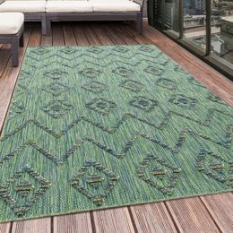 Ayyildiz Teppiche Outdoorteppich &raquo;BAHAMA 5152&laquo; rechteckig 8 mm H&ouml;he L&auml;ufer, Flachflor mit Hoch-Tief-Struktur, In-und Outdoor geeignet gr&uuml;n Polypropylen B : 80cm 1 Stk.,