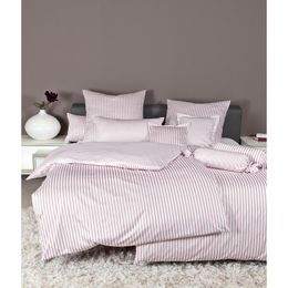 Janine Wendebettw&auml;sche &raquo;modernclassic 3912, 100% Baumwolle&laquo; 2 Stk. mit Rei&szlig;verschluss, Streifen Design rosa Mako-Satin, Obermaterial: 100% Baumwolle B/L: 