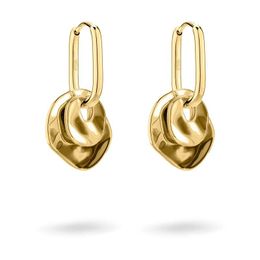 Liebeskind Berlin Damen Paar Creolen &raquo;Schmuck Geschenk Ohrringe mit 2 abnehmbaren Einh&auml;ngern Organics&laquo; gold Edelstahl