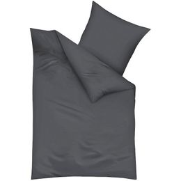 Kaeppel Bettw&auml;sche &raquo;Uni&laquo; 2 Stk. Unifarben grau Feinbiber, Obermaterial: 100% Baumwolle B/L: 155cm x 220cm, 1 Stk., 1 Stk., Feinbiber, B/L: 80cm x 80cm, 2 Stk.