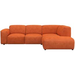 FLEXLUX Ecksofa &raquo;Lucera, super Sitzkomfort durch Kaltschaum im Sitz, L-Form&laquo; modern & anschmiegsam, Designsofa, modernes skandinavisches Design orange