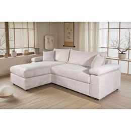 OTTO home Ecksofa &raquo;Cosy L-Form, B: 234 cm, Sitzaufbau im Sandwich-Federkern&laquo; 2 Zierkissen, Mega-Sofa, Cord oder Struktur weich, Kaltschaumauflage 