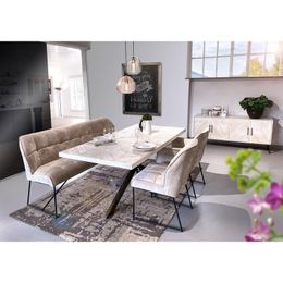 GUTMANN FACTORY Esszimmerstuhl () 1 Stk. beige Stoff B/H/T: 60cm x 88cm x 62cm, 1 Stk., Chenille uni