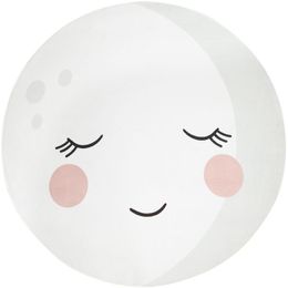 Paco Home Kinderteppich &raquo;Chicos 555&laquo; rund 2 mm H&ouml;he Flachgewebe, Motiv Mond, Kinderzimmer beige Polyester &Oslash; 150cm 1 Stk., 2mm, &Oslash; 150cm