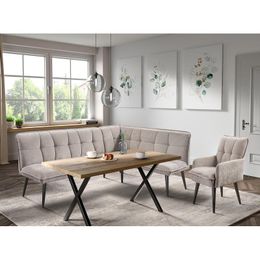 exxpo - sofa fashion Eckbank &raquo;Mocca Essbank, Sitzbank&laquo; hoher Sitzkomfort, bequem und elegant, hochwertige Detailverarbeitung B/H/T: 240cm x 94cm x 