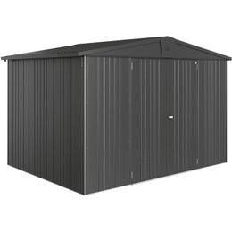 BioHort Ger&auml;tehaus &raquo;Europa Gr. 5. verschiedene Farben&laquo; Qualit&auml;ts-Ger&auml;teschuppen aus Metall grau Stahl Einheitsgr&ouml;&szlig;e