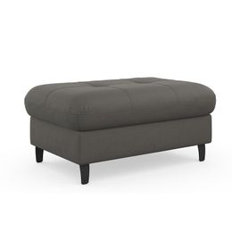 Sit & More sit&more Hocker &raquo;Marano&laquo; mit Stauraum grau 100% Polyester B/H/T: 102cm x 43cm x 67cm, Luxus-Microfaser TORO,mit Stauraum,Fu&szlig;farbe:matt schwarz