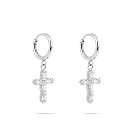 Tamaris Damen Paar Ohrh&auml;nger &raquo;Cross, Kreuz-Design&laquo; silber Edelstahl