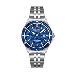 SWISS MILITARY HANOWA Herren Quarzuhr &raquo;Flagship Elements&laquo; Armbanduhr, Herrenuhr, Swiss Made, Edelstahlarmband, analog, Tag blau Einheitsgr&ouml;&szlig;e